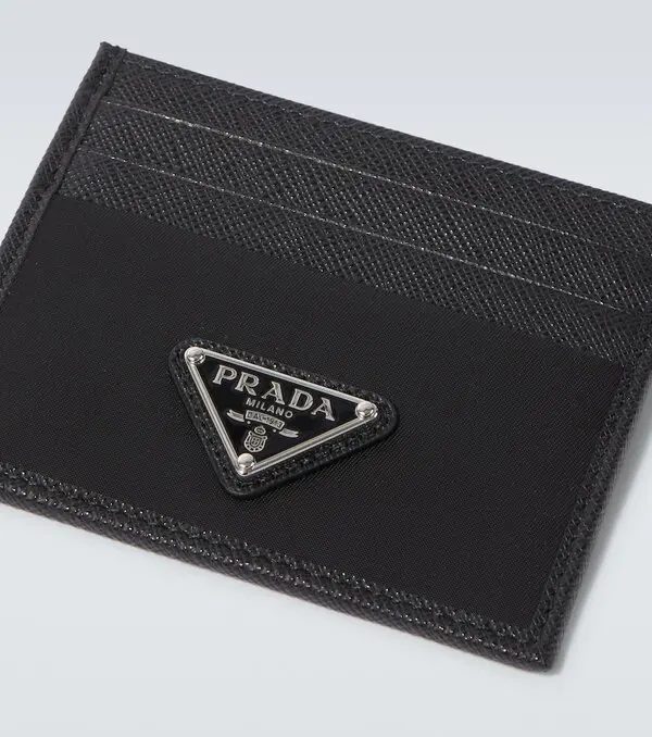 Prada Re-nylon And Saffiano Leather Card Holder