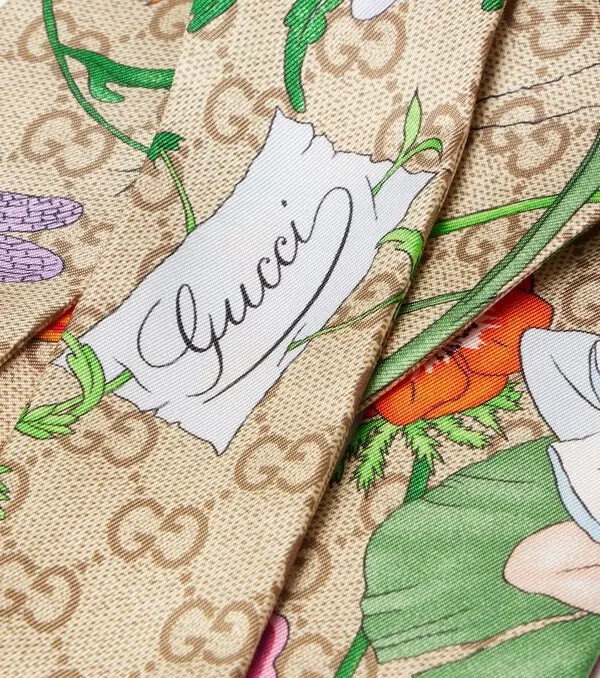 Gucci Gg Floral Silk Jacquard Scarf