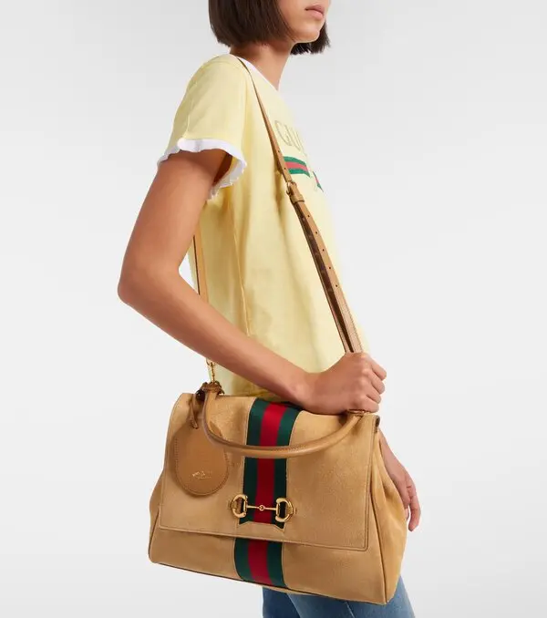 Gucci Paparazzo Suede Top-handle Bag - Beige