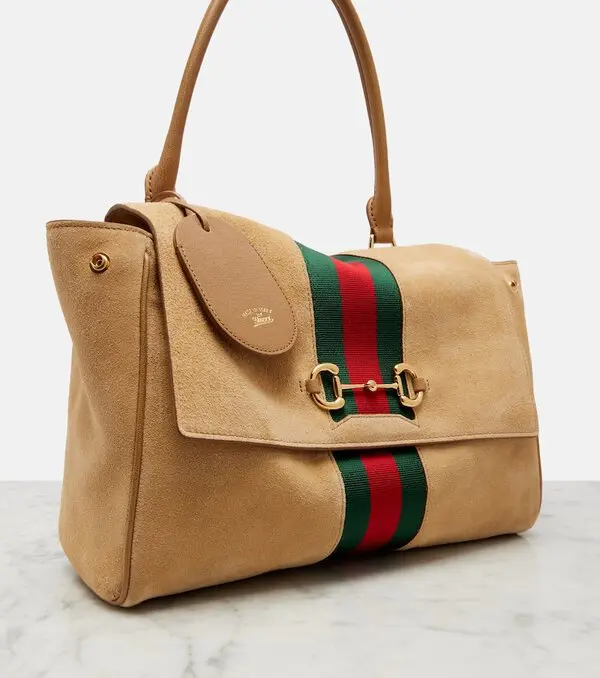 Gucci Paparazzo Suede Top-handle Bag - Beige
