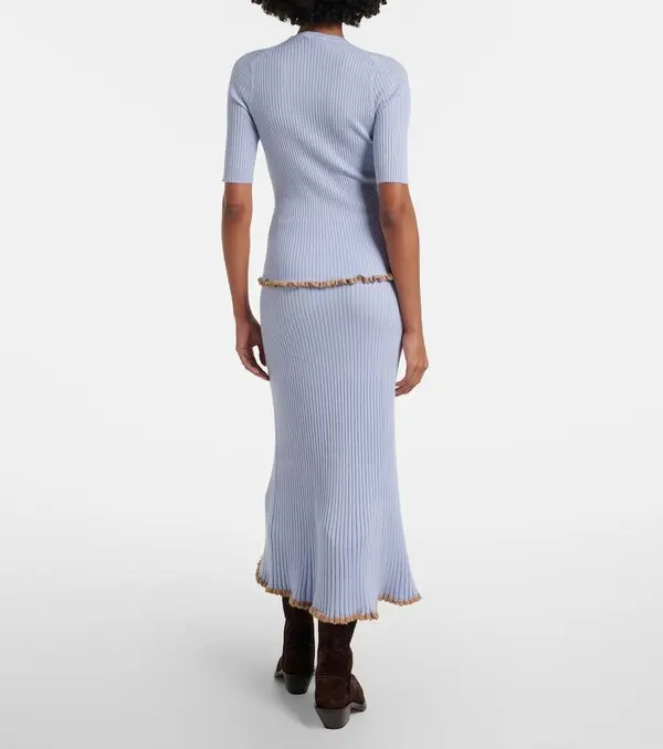 Gabriela Hearst Kavya Cashmere And Silk Midi Skirt
