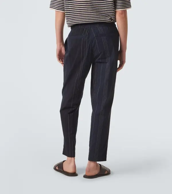 Orlebar Brown Striped Cotton Straight Pants