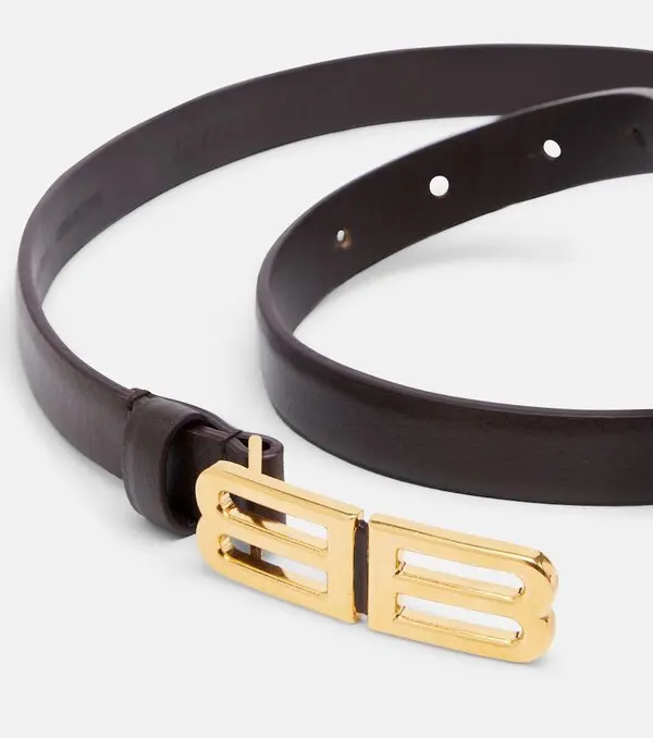 Balenciaga Bb Leather Belt - Brown