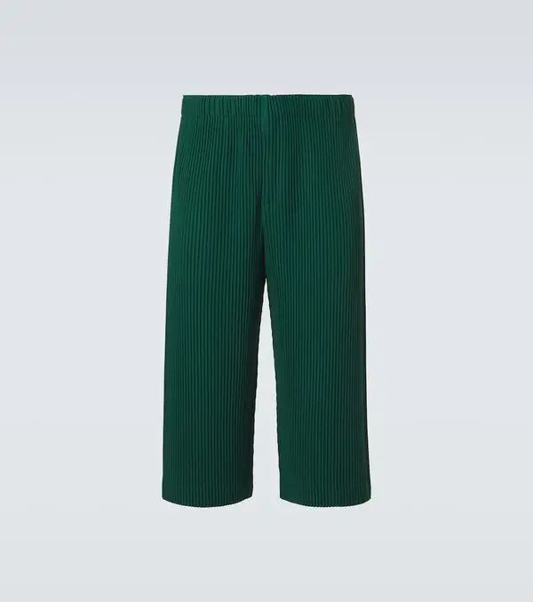 Issey Miyake Pleated Straight Pants - Green