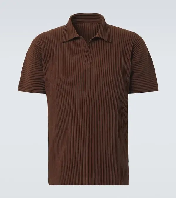 Issey Miyake Homme Plissé Color Pleats 2 Polo Shirt - Brown
