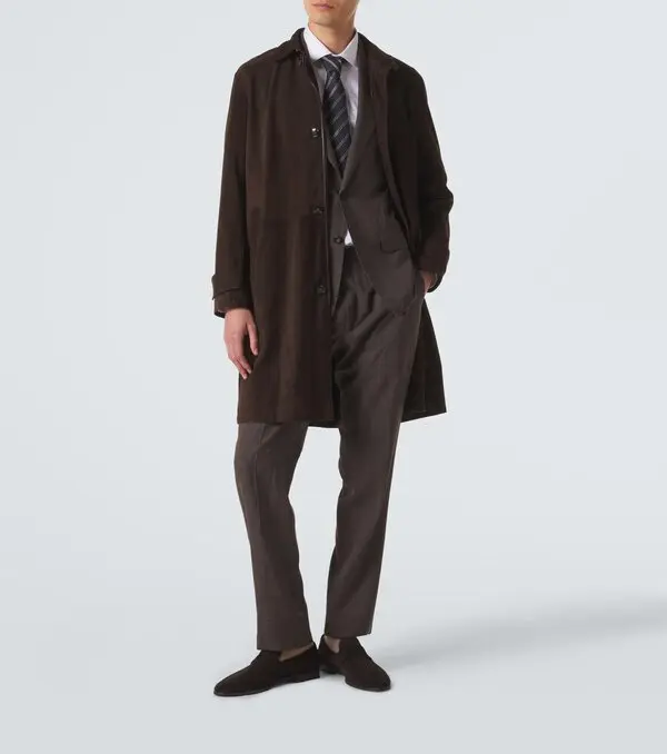 Kiton Leather Overcoat