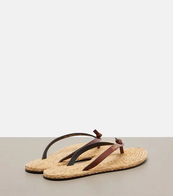 Saint Laurent Leather Thong Sandals