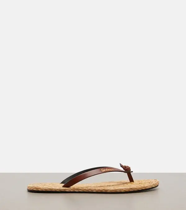 Saint Laurent Leather Thong Sandals