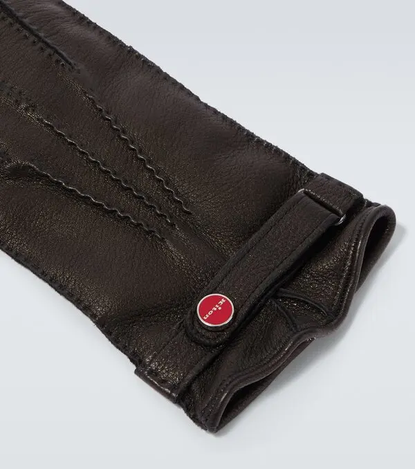 Kiton Leather Gloves With Cashmere Lining