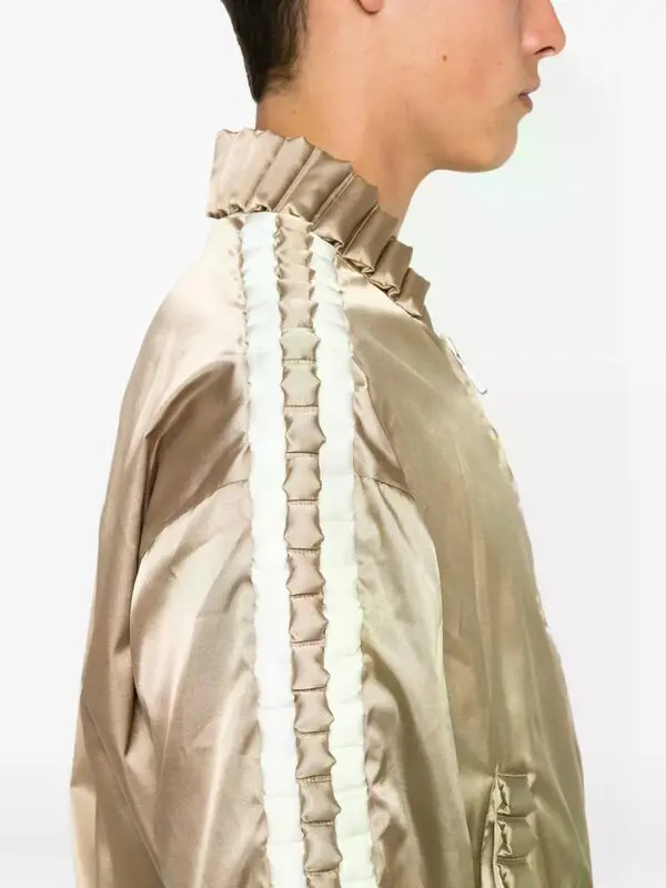 RAXXY Pleated Trim Satin-finish Jacket