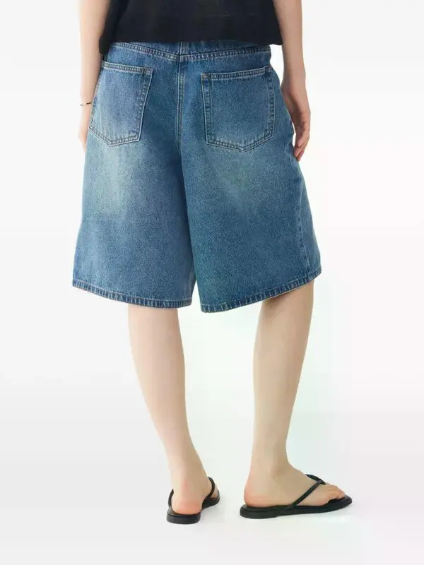 STUDIO TOMBOY High-waisted Denim Knee-length Shorts - Blue