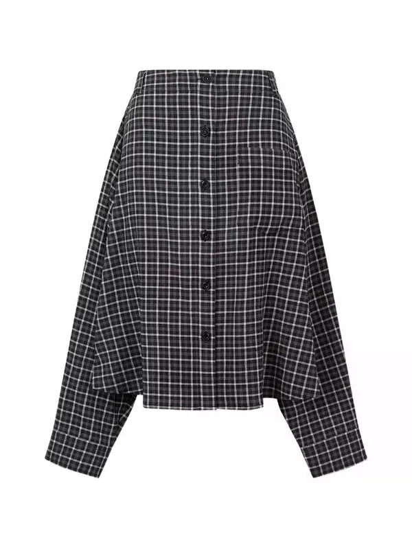 STUDIO TOMBOY Check-print Pleated-back Shirt