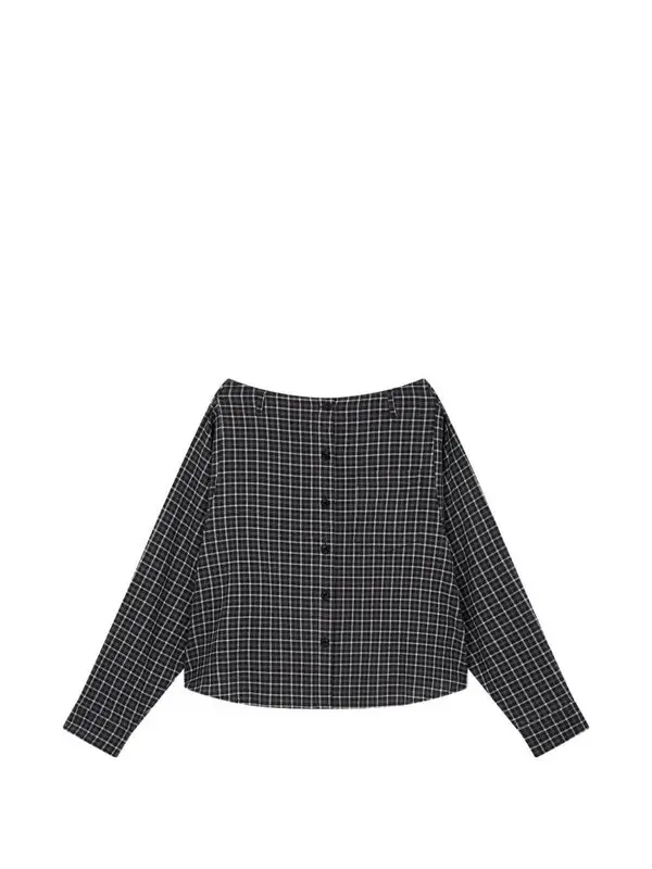 STUDIO TOMBOY Check-print Pleated-back Shirt