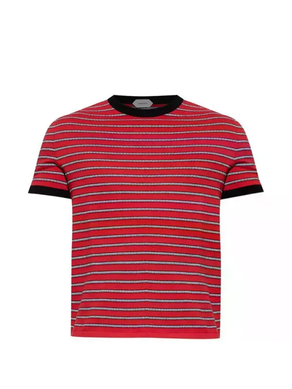Versace Jacquard Greca-pattern Striped T-shirt
