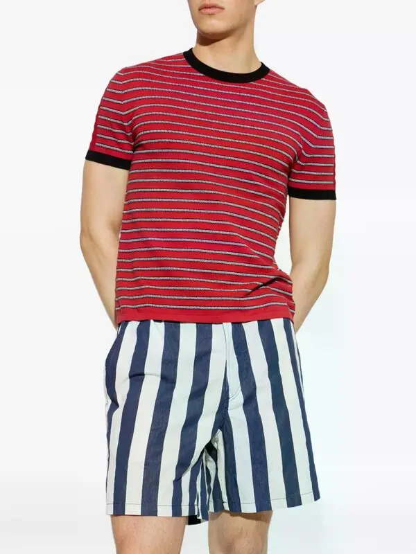 Versace Jacquard Greca-pattern Striped T-shirt