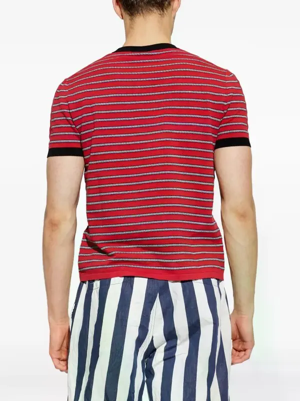 Versace Jacquard Greca-pattern Striped T-shirt