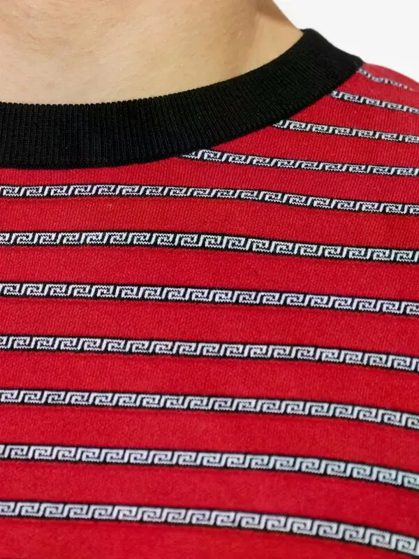 Versace Jacquard Greca-pattern Striped T-shirt