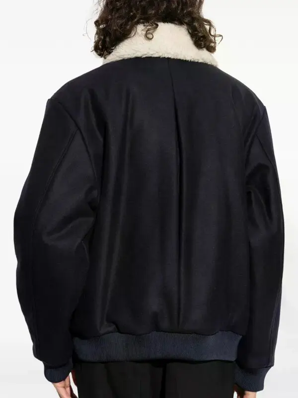 Balmain Shearling Collar Bomber Jacket