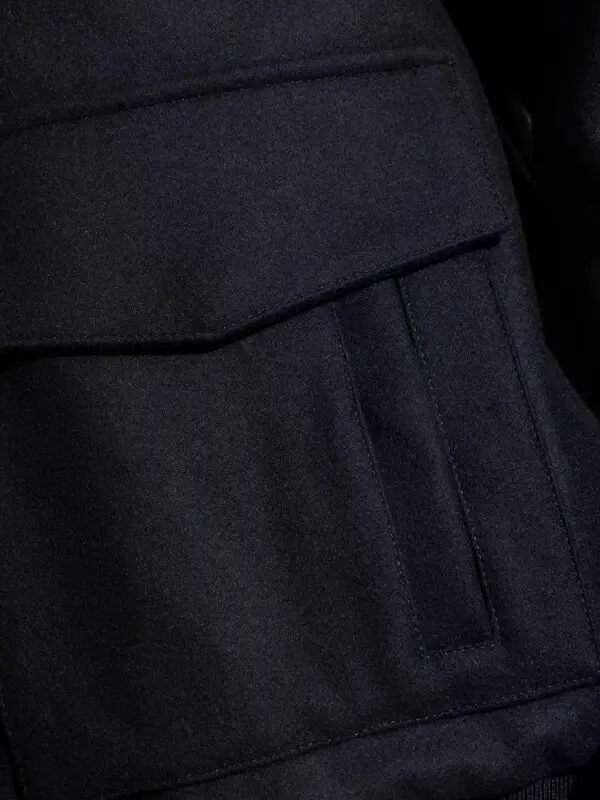 Balmain Shearling Collar Bomber Jacket