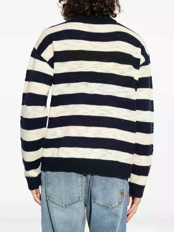 Balmain Striped Logo-embroidered Sweater