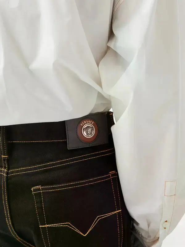 Versace Tapered Jeans With Medusa Hardware