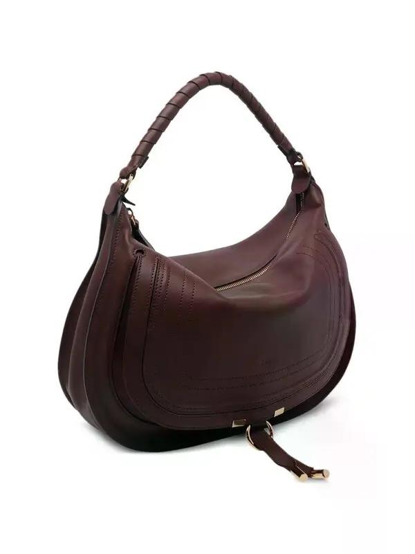 Chloé Marcie Stitch-detail Shoulder Bag - Brown