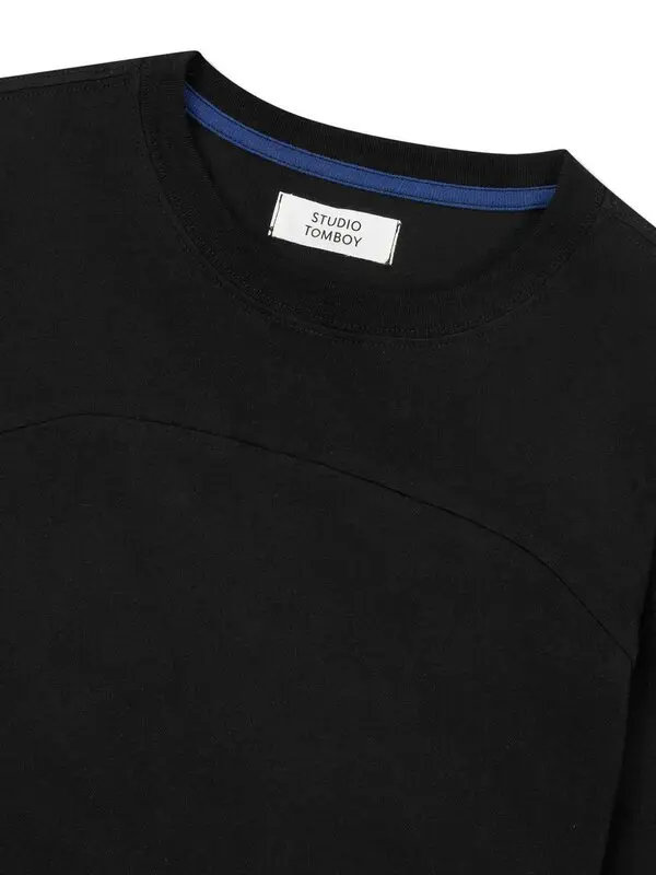 STUDIO TOMBOY Embroidered Logo Panelled T-shirt - Black