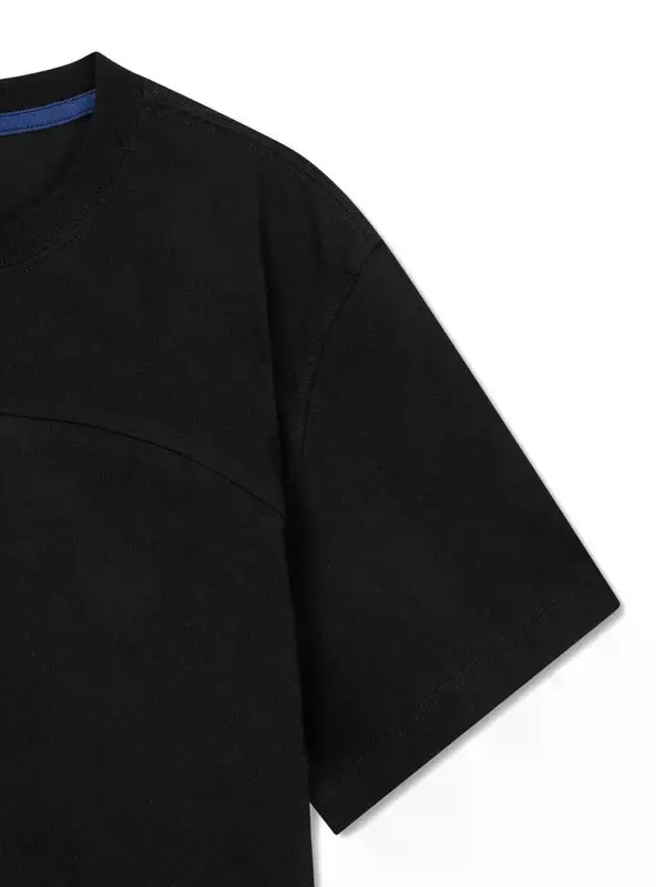 STUDIO TOMBOY Embroidered Logo Panelled T-shirt - Black