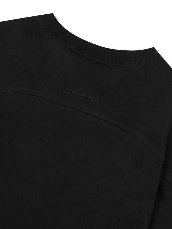 STUDIO TOMBOY Embroidered Logo Panelled T-shirt - Black