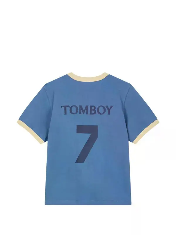 STUDIO TOMBOY Character-print Ringer T-shirt - Blue