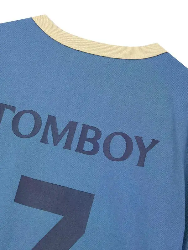 STUDIO TOMBOY Character-print Ringer T-shirt - Blue