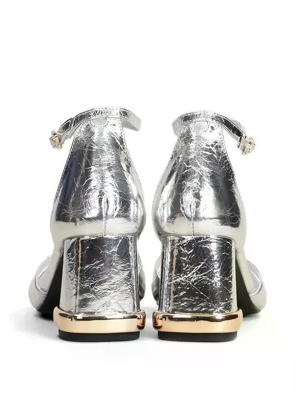 GOLD & ROUGE Cake Crinkled-effect Sandals - Silver