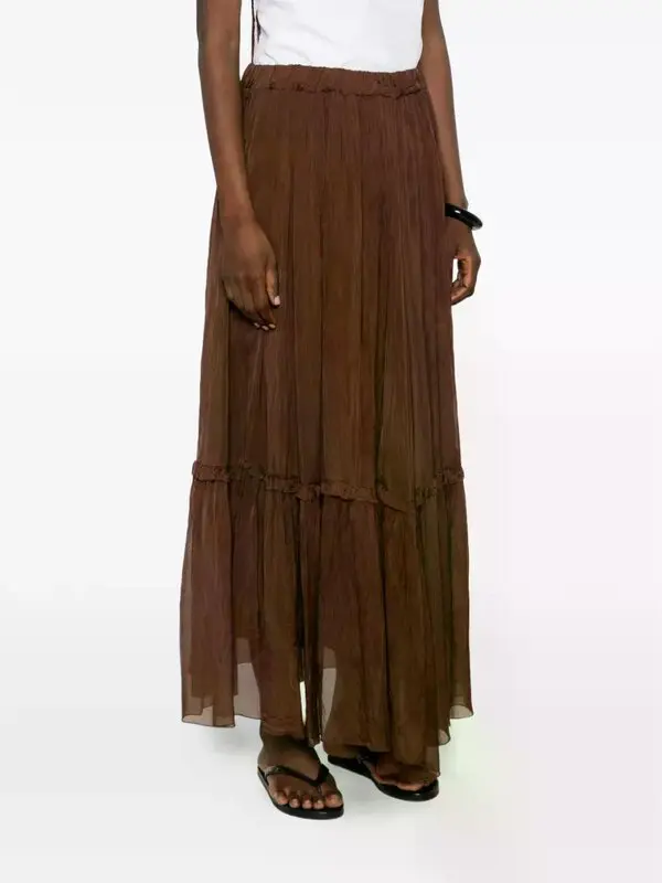 SOLOTRE Tiered Ruffled Maxi Skirt