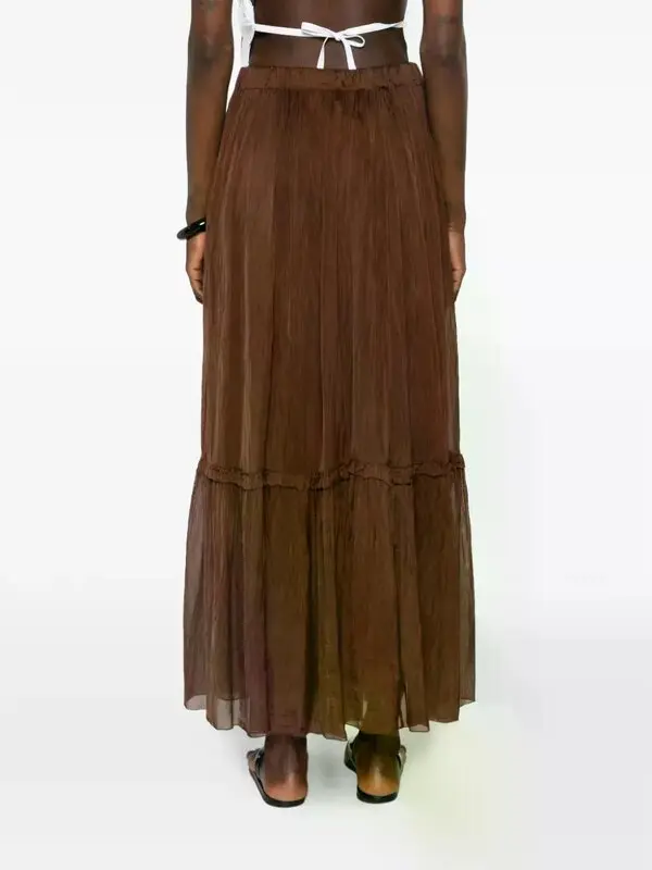 SOLOTRE Tiered Ruffled Maxi Skirt
