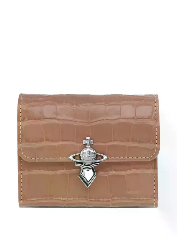 VIVIENNE WESTWOOD Croc-effect Orb Wallet - Neutrals
