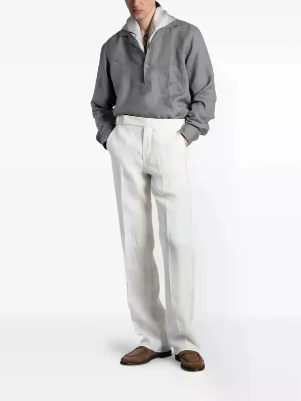 LARDINI Chest-pocket Long-sleeve Polo Shirt