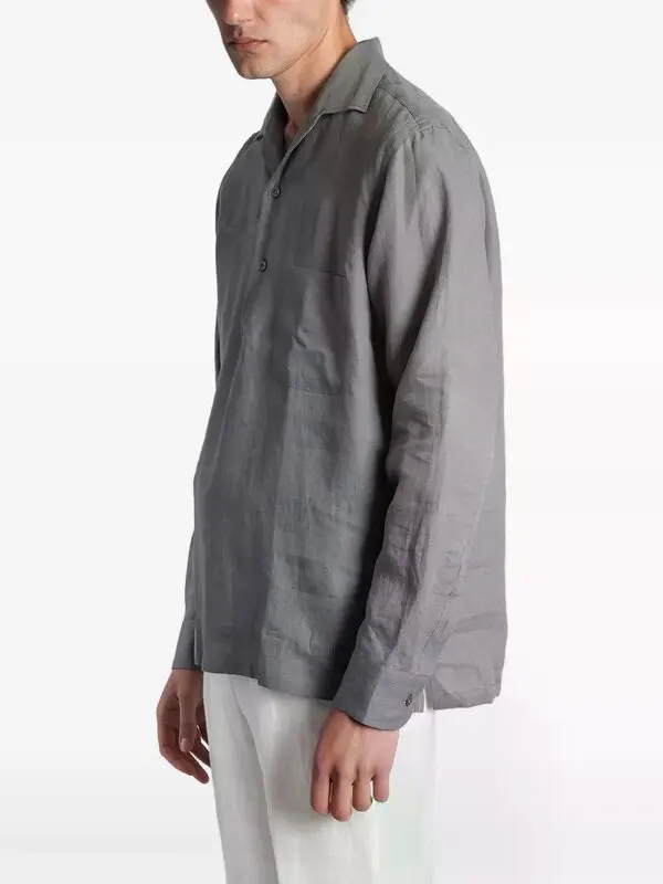 LARDINI Chest-pocket Long-sleeve Polo Shirt