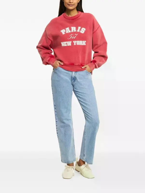 Cinq À Sept Logo Print Washed Sweater