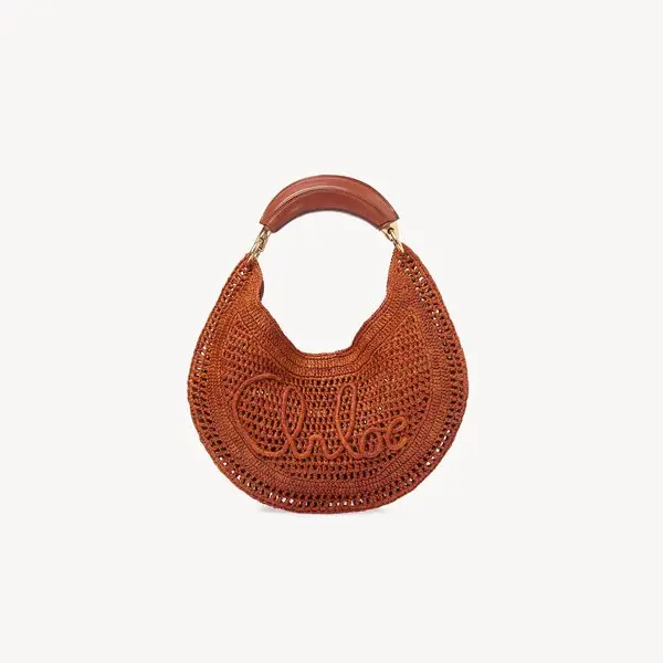 Chloé Raffia Hobo Bag With Banana Handle