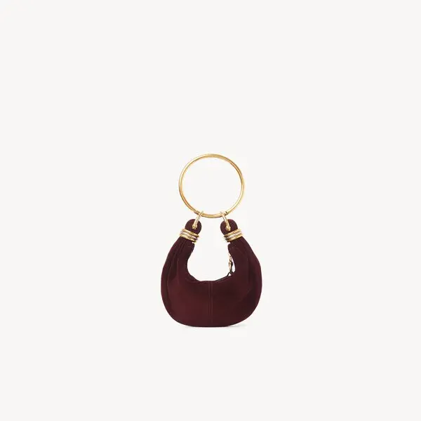 Chloé Mini Bracelet Hobo Bag In Suede - Deep Violine