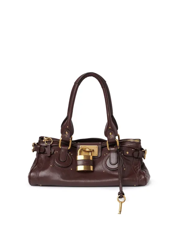 Chloé Paddington Bag In Grained Leather - Grenat