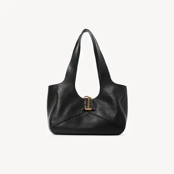 Chloé Balloon East-west Tote Bag In Grained Leather - Black