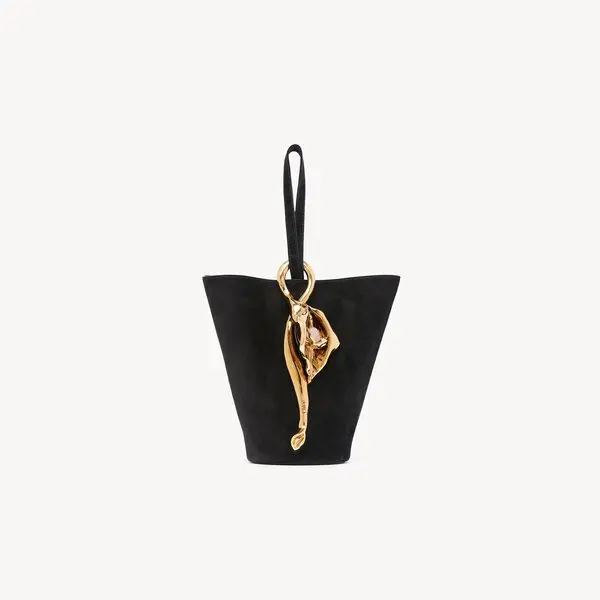 Chloé Suede Leather Wristlet Bucket Bag - Black