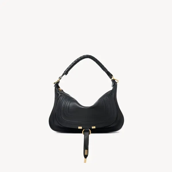 Chloé Small Marcie Shoulder Bag In Soft Leather - Black