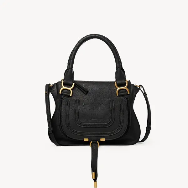 Chloé Small Marcie Grained Leather Bag - Black