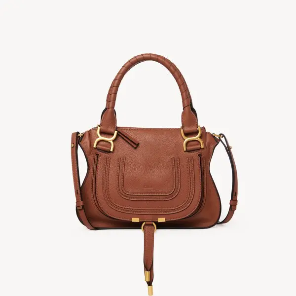 Chloé Small Marcie Grained Leather Bag - Tan