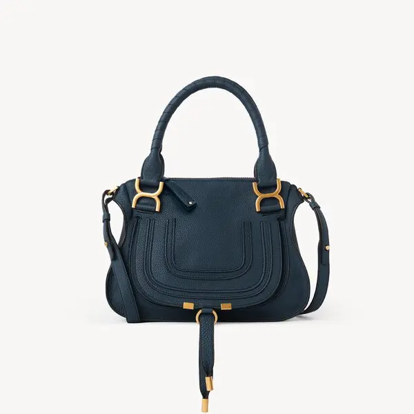 Chloé Small Marcie Grained Leather Bag - Tapestry Blue