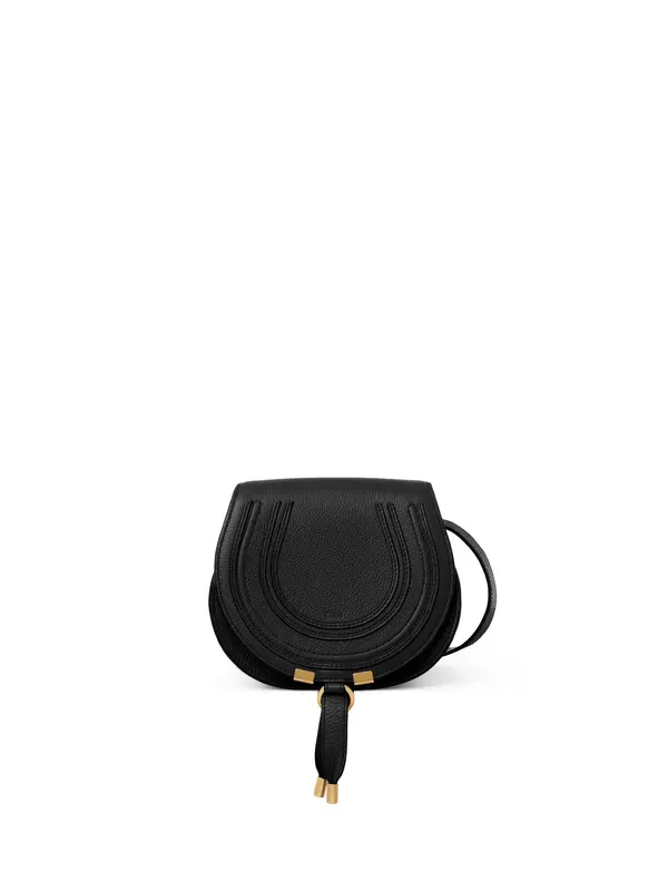Chloé Small Marcie Saddle Bag In Grained Leather - Black