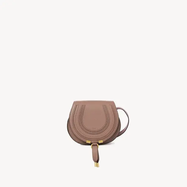 Chloé Small Marcie Saddle Bag In Grained Leather - Woodrose