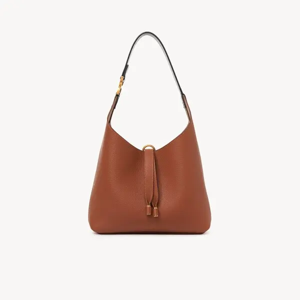 Chloé Small Marcie Hobo Bag In Grained Leather - Tan